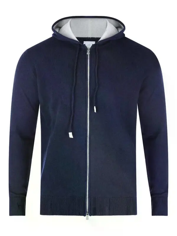 Eleventy Cashmere Zip-up Hoodie - Blue