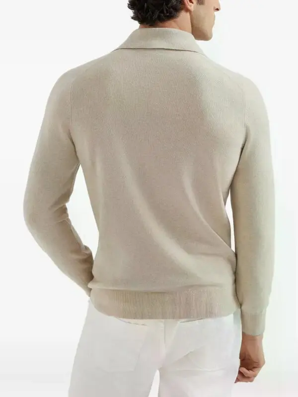 Brunello Cucinelli Long-sleeve Polo Shirt - Neutrals