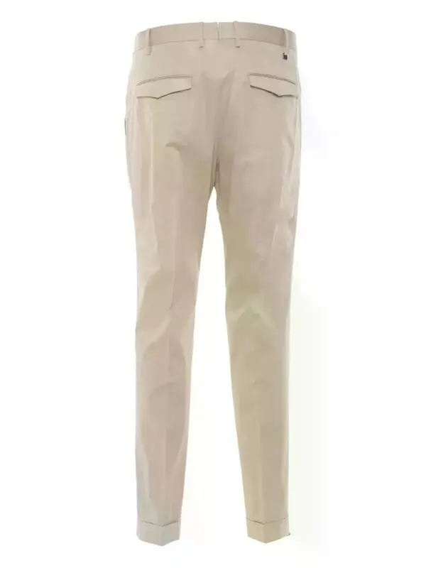 PT TORINO Pleat-detailing Turn-up Trousers - Neutrals