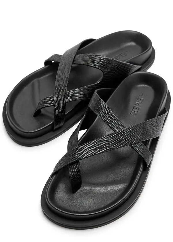 A.emery Claude Leather Sandals - Black