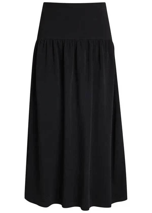 Vince Pleated Stretch-knit Midi Skirt