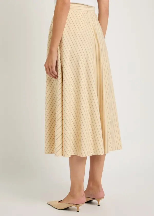 Max Mara Pelota Striped Jersey Midi Skirt