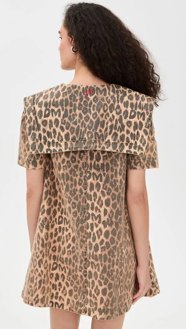 goldie dress denim leopard laser Goldie Dress
