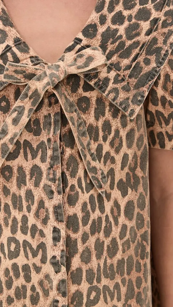goldie dress denim leopard laser Goldie Dress