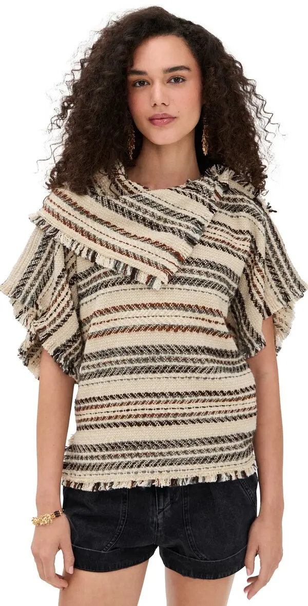 Isabel Marant Ilianie Striped Tweed Sweater