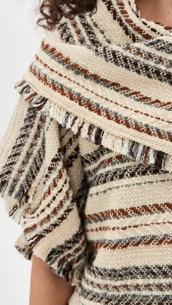 Isabel Marant Ilianie Striped Tweed Sweater