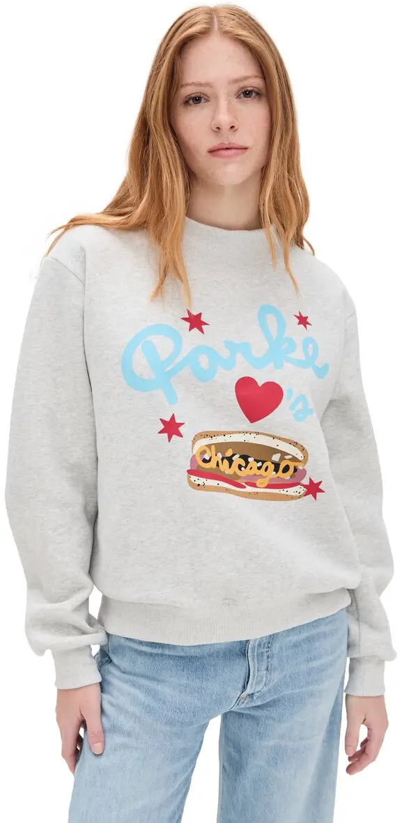 PARKE Chicago Graphic Mock Neck Sweatshirt