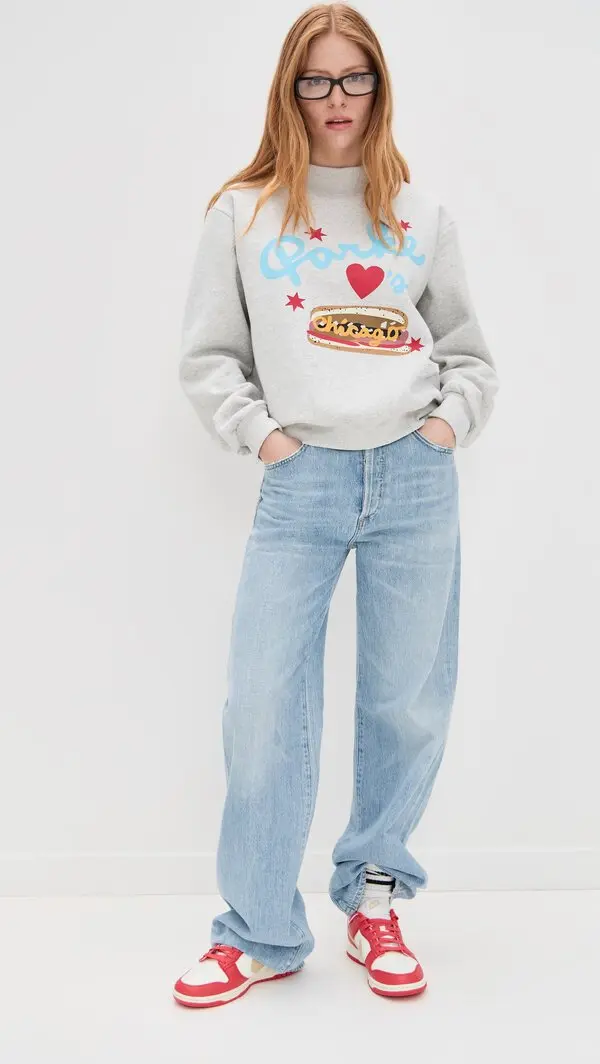 PARKE Chicago Graphic Mock Neck Sweatshirt