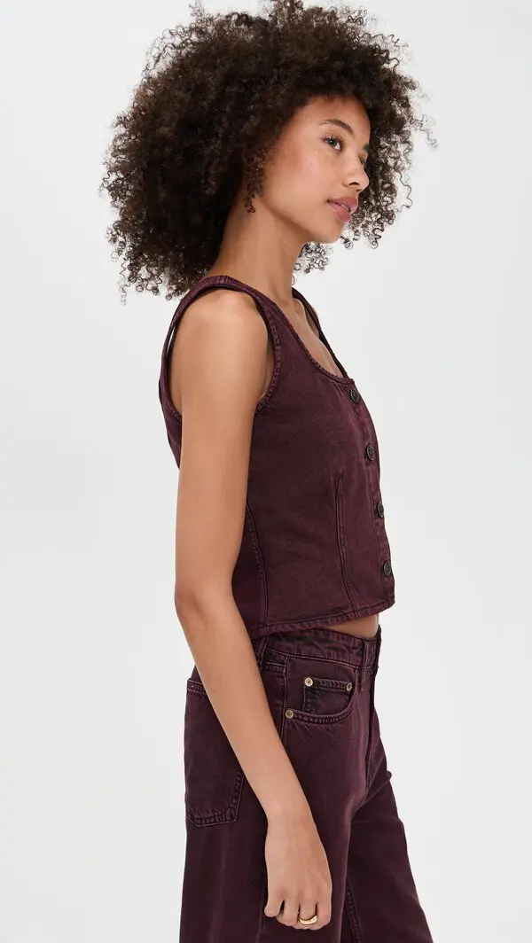 Rag & Bone Poppy Denim Top - Burnt Brown