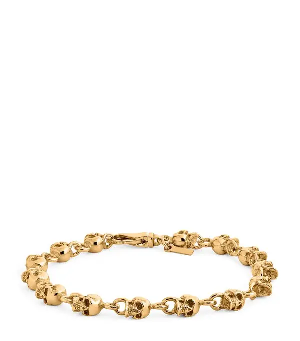 Emanuele Bicocchi Plated Sterling Silver Skull Link Bracelet - Gold