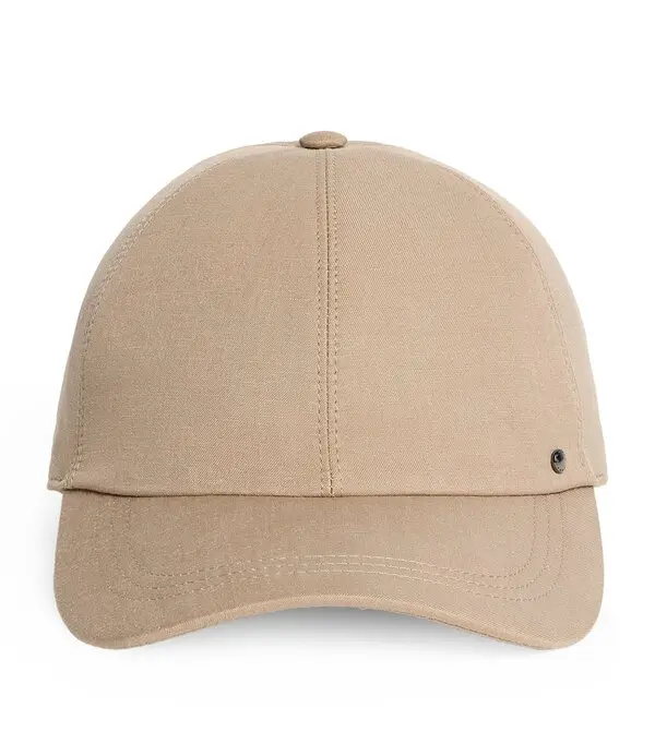 Canali Linen-silk Baseball Cap - Beige
