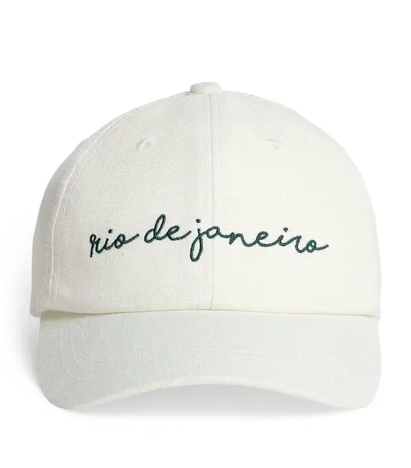 Frescobol Carioca Linen Baseball Cap - Ivory