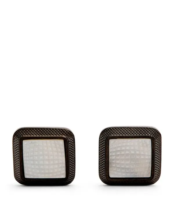 Tateossian Spazio Square Mother-of-pearl Cufflinks - Black