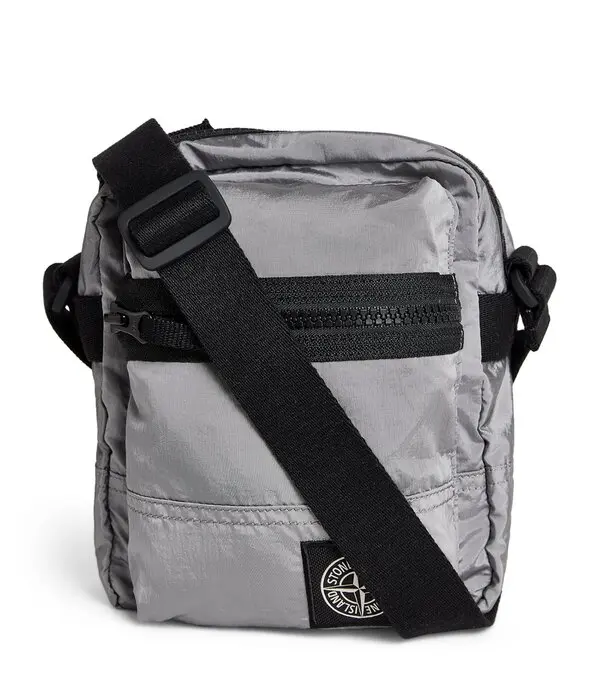 Stone Island Coated Nylon Logo Cross-body Bag - Grey