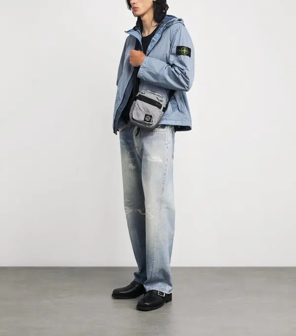Stone Island Coated Nylon Logo Cross-body Bag - Grey
