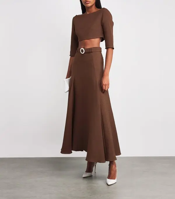 EDELINE LEE Jacquard Jete Midi Skirt