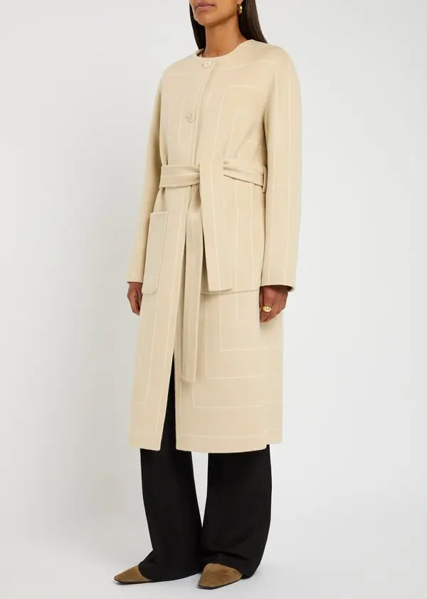 JOSEPH Wool And Silk-blend Coat - Cream