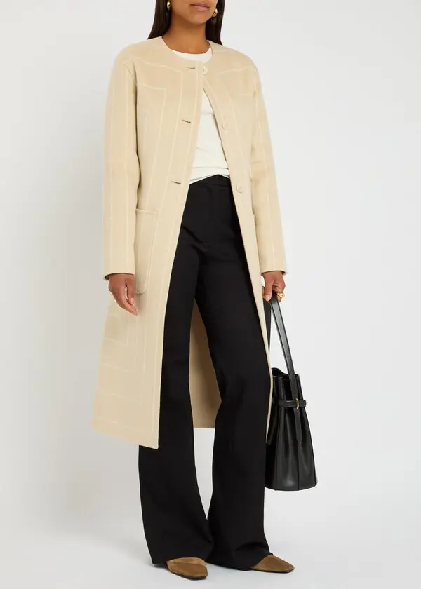 JOSEPH Wool And Silk-blend Coat - Cream