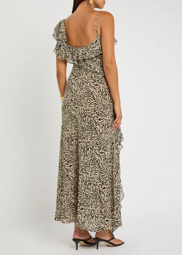 Rixo Printed Silk-crepe Maxi Dress - Leopard