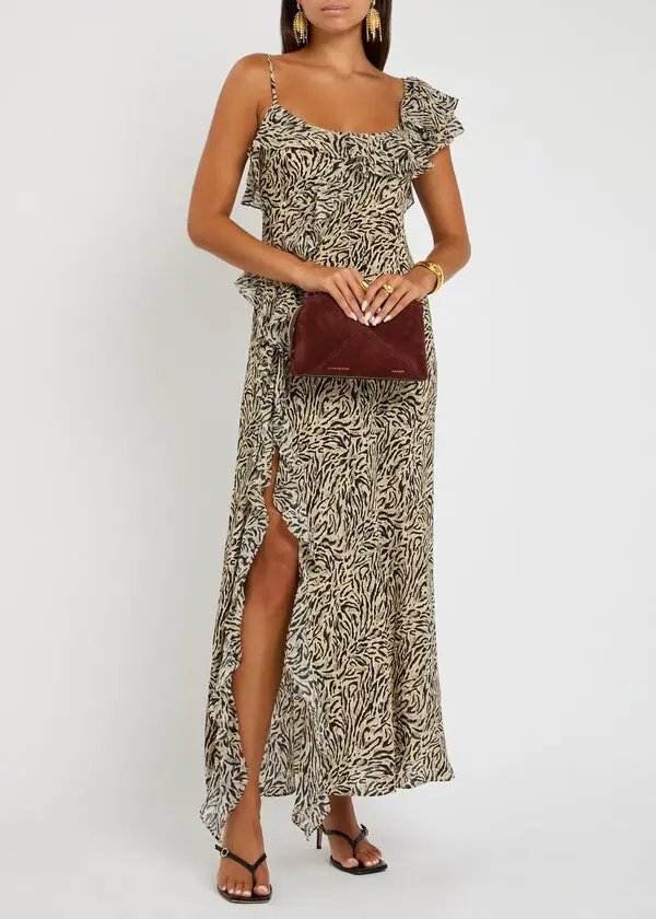 Rixo Printed Silk-crepe Maxi Dress - Leopard