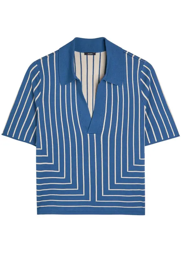 JOSEPH Striped Jacquard Stretch-knit Top