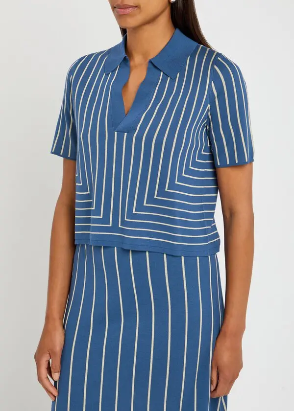JOSEPH Striped Jacquard Stretch-knit Top