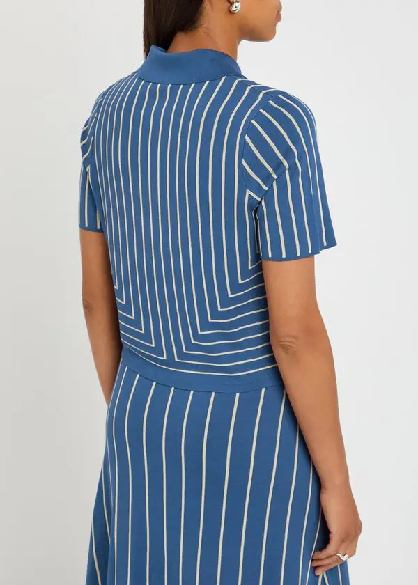 JOSEPH Striped Jacquard Stretch-knit Top