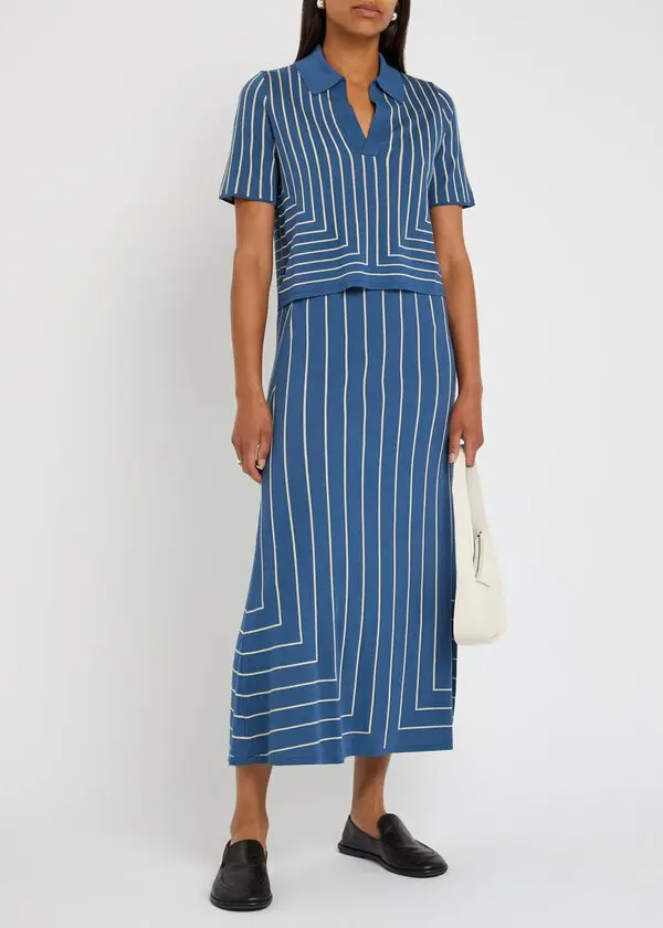 JOSEPH Striped Jacquard Stretch-knit Top