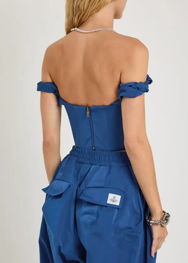 VIVIENNE WESTWOOD Chichi Corset Draped Taffeta Crop Top