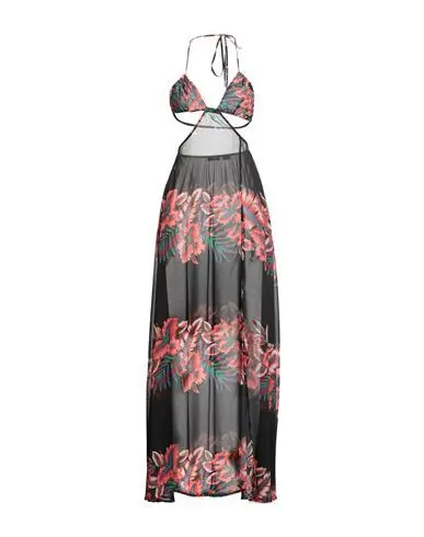 Pinko Floral-print Voile Midi Dress - Black