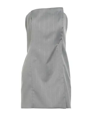 CRISTINAEFFE Pinstriped Off-the-shoulder Mini Dress - Light Grey