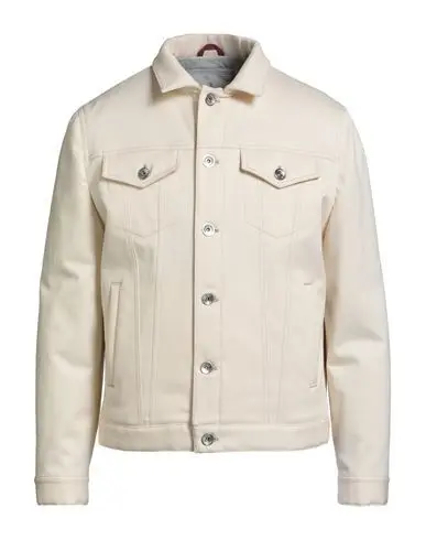 Brunello Cucinelli Ivory Jacket In Cotton, Cashmere, Polyamide, And Elastane