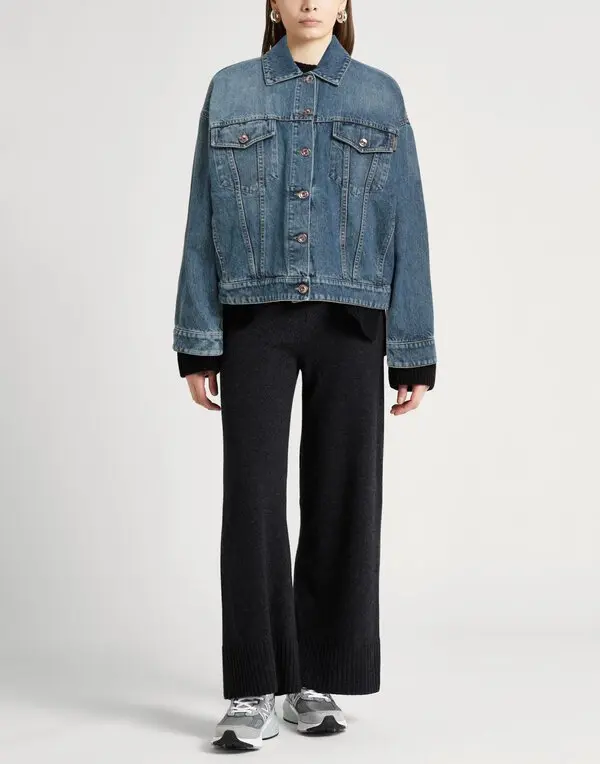 Brunello Cucinelli Denim Trucker Jacket With Embellishments