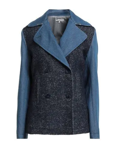JACOB COHЁN Bouclé Double-breasted Coat - Blue