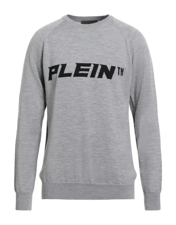 Philipp Plein Wool Sweater With Logo Detail - Grey