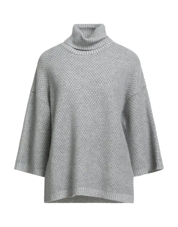 Fabiana Filippi Turtleneck Light Virgin Wool-silk-cashmere Knit Top - Grey