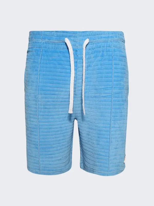 Casablanca Velour Pintuck Shorts - Blue