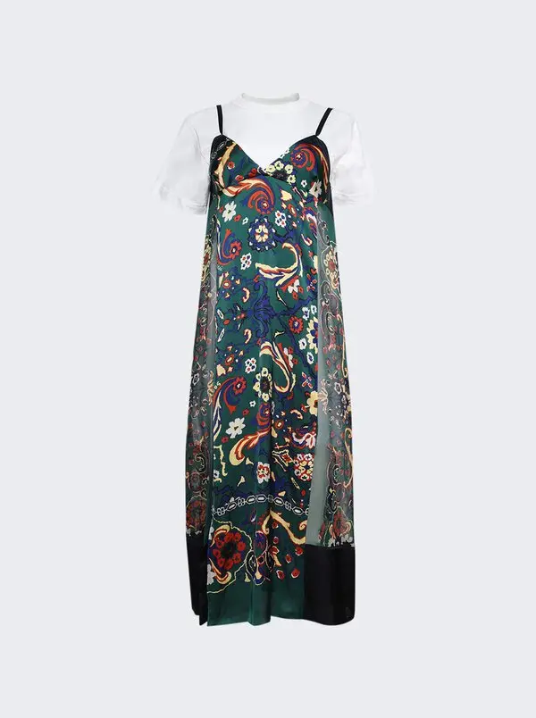 Sacai Floral Print Dress - Green