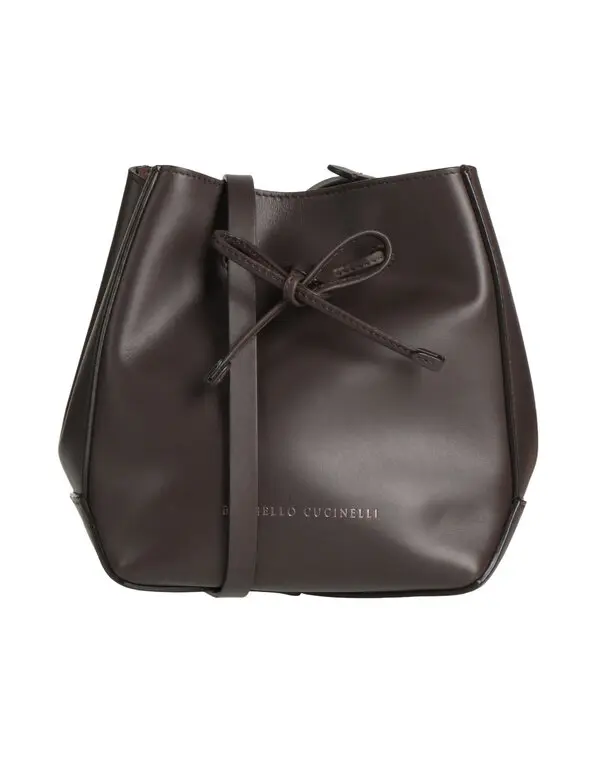 Brunello Cucinelli Dark Leather Bucket Bag - Brown
