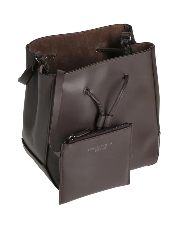 Brunello Cucinelli Dark Leather Bucket Bag - Brown