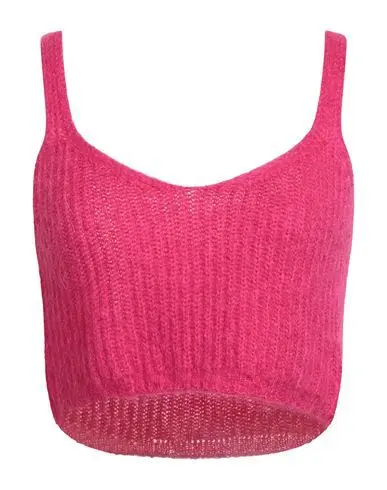 VICOLO Knitted Crop Top - Fuchsia