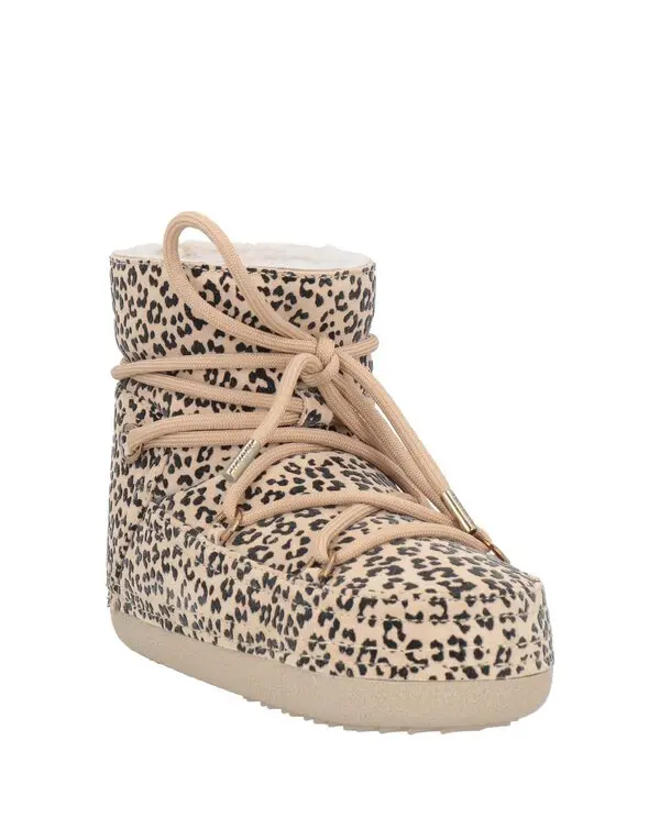Inuikii Leopard Print Suede Ankle Boots - Beige