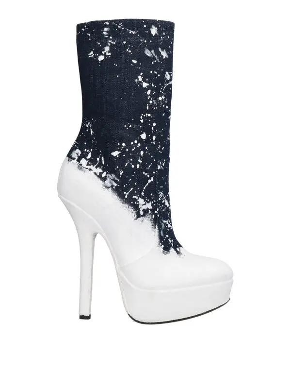 Dsquared2 Denim Ankle Boots With Platform And Spike Heel