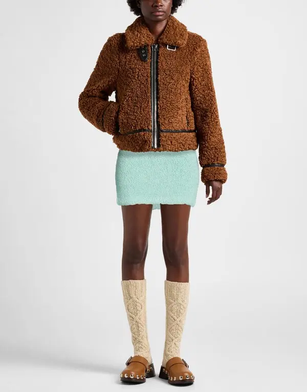 TOD'S Virgin Wool Blend Bouclé Mini Skirt - Blue