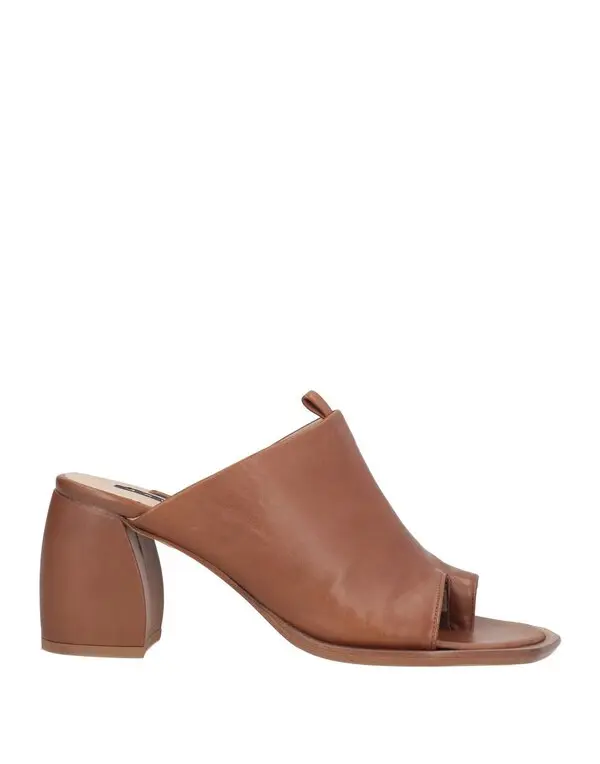 Malloni Leather Thong Sandal - Brown