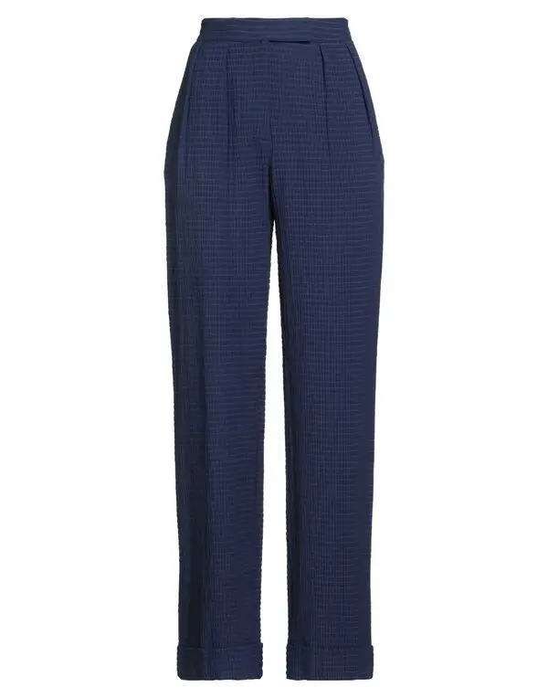 Emporio Armani Wide-leg Crepe Pants - Blue