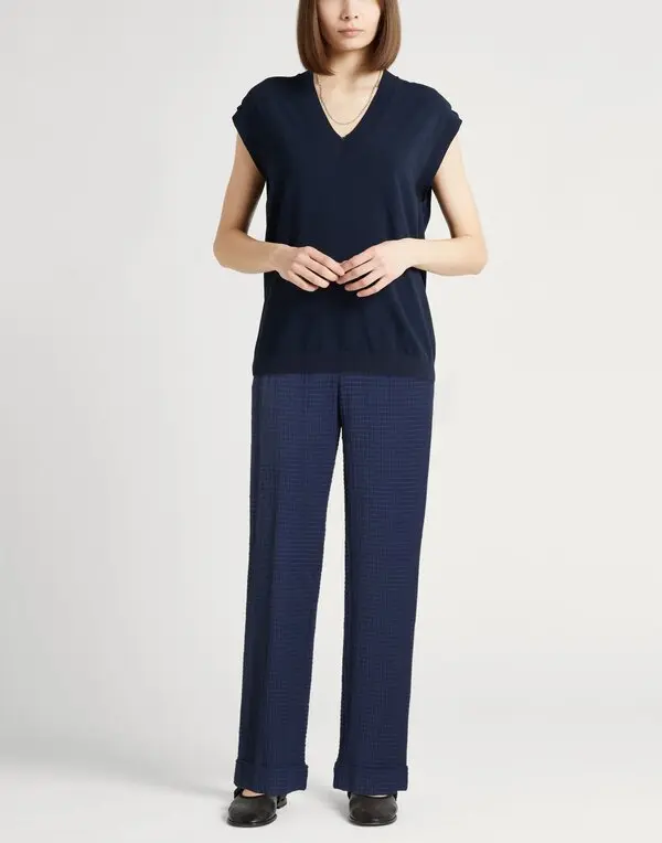 Emporio Armani Wide-leg Crepe Pants - Blue