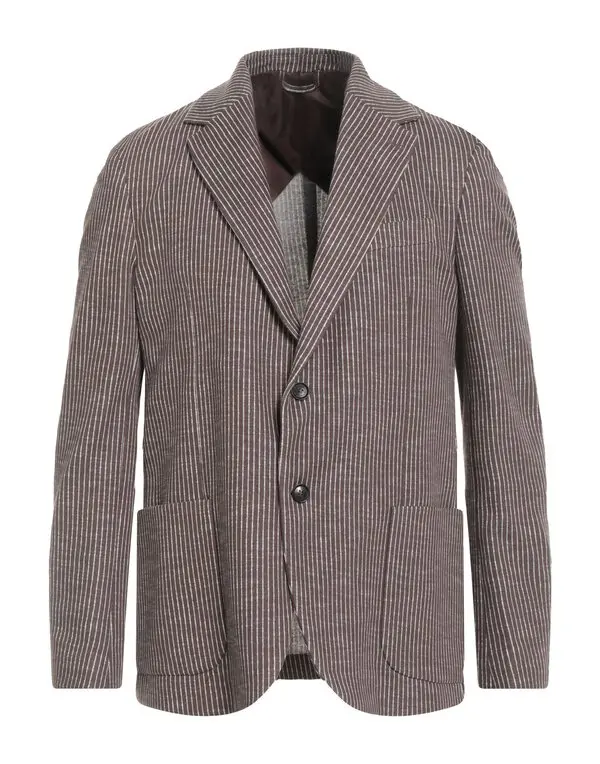 LIU •JO MAN Single-breasted Striped Blazer - Brown
