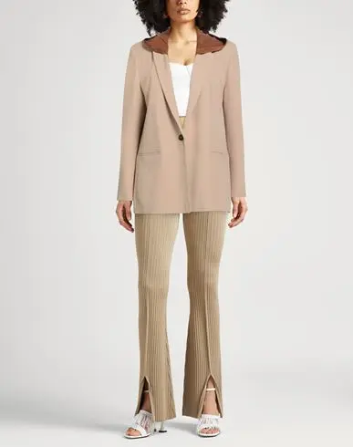 CARACTÈRE Single-breasted Blazer With Detachable Hood - Beige
