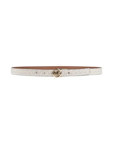 Michael Kors Pebbled Leather Belt - White